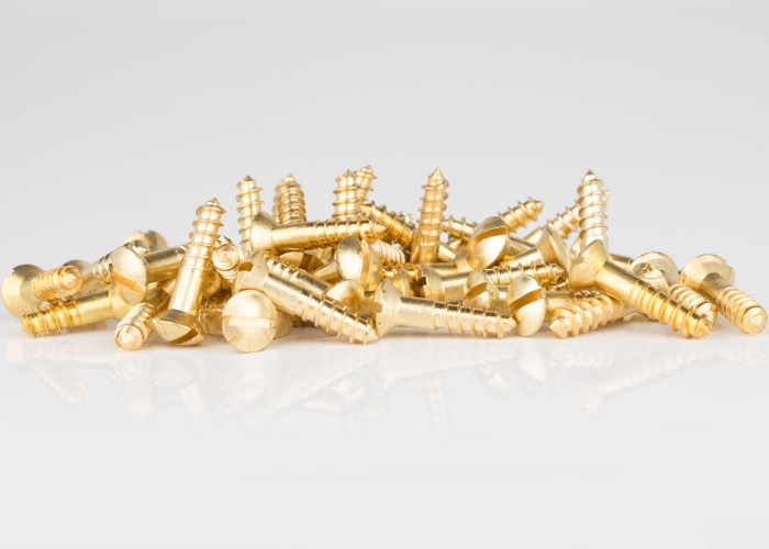 6 * 5/8" - Brass Wood Screws / Round Head / Slotted